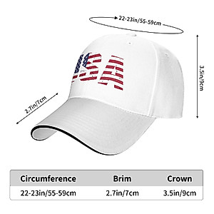 Vintage USA with Flag Baseball Cap Trucker Hat Caps Sports Hats Running for Teenager Men Women Unisex White