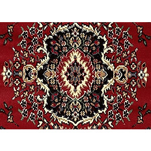 Home Dynamix Premium Sakarya Traditional Medallion Border Area Rug, Claret, 7'8"x10'7" Rectangle