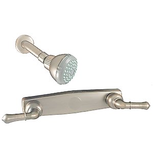 Empire Brass Company -YNN59N RV Tub/Shower Diverter with Teapot Handles and Shower Head - 8', Brushed Nickel