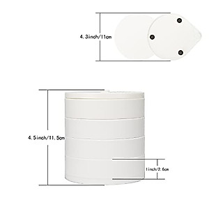 Small Jewelry Organizer, Ring Earrings Necklace Bracelet Bangle Watch Jewelry Storage Box for Women, 4-Layer Rotating Travel Jewelry Tray Case with Lid (White)