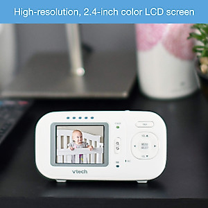 VTech VM320 2.4 Inch Digital Video Full-Color Baby Monitor with Automatic Night Vision, White