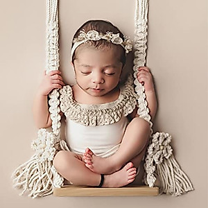 M&G House Newborn Photography Props Swing Prop Wooden Swing Seats Baby Photo Props Wooden Prop Swing Baby Photoshoot Props Newborn Photography Accessory(Wood Color, 4 Wings 6 Red Hearts)