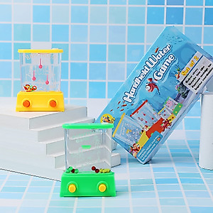 Skylety 2 Pcs Handheld Water Game 2.6 x 3.25 Inch Arcade Water Ring Water Tables in a Gift Box for Beach Fun Game Toys Fun Stocking Stuffers Gifts for Toddler Kids Adults Retro Pastime, Without Water