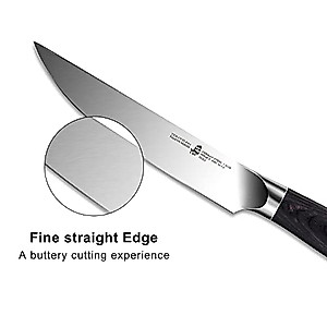 TUO Steak Knife Set - 5 inch Kitchen Steak Knife Set 4 - German HC Steel Kitchen Table Dinner Knife - Full Tang Pakkawood Handle - Falcon Series with Gift Box