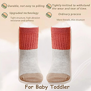 TTIZZY Toddler Baby Girls Boys Socks - Cotton Crew Socks for Baby Gifts Pack (Yellow, 3-12months)