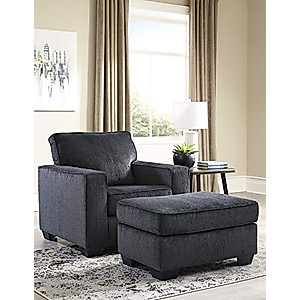 Signature Design by Ashley Altari Modern Rectangular Accent Ottoman, Dark Gray