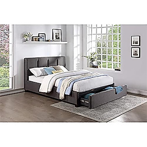 Lexicon Woodwell Platform Bed with Storage, Cal King, Graphite
