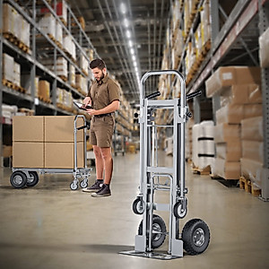Oarlike Hand Truck,3 in 1 Convertible Dolly Cart, 770 LBS Capacity Folding Hand Truck 2 Wheel Dolly 4 Wheel Cart Assisted Hand Truck with 10" Pneumatic Wheel