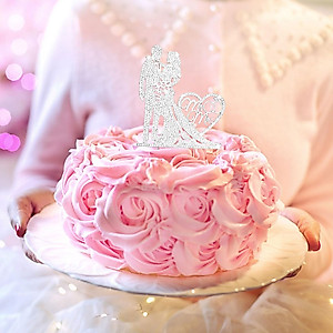 GAFATORY Wedding Cake Topper Rhinestone Metal Mr and Mrs Cake Topper Crystal Wedding Cake Decorations Bride and Groom Bridal Shower Theme Anniversary Party Silver Cake Topper