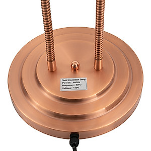 Commercial Food Heat Lamp, 2-Head Food Warming Light, 110V 500W Restaurant Kitchen Cafeteria Food Insulation Equipment, Gold