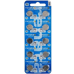 Renata 390 SR1130SW Batteries - 1.55V Silver Oxide 390 Watch Battery (10 Count)