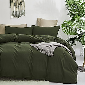 Luxlovery Army Green Comforter Set King Green Bedding Comforter Olive Blanket Quilts Minimalist Army Bedding Set Soft Breathable Blanket Quilts Comforter for King Bed