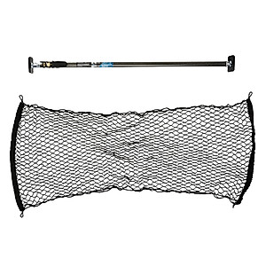KEEPER Ratcheting Cargo Bar - Black/Silver, Adjustable from 40"-70" - Comes with 60” x 24” Storage Net (5060)