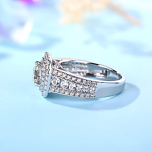 Ayafee 2.05 Carat Moissanite Engagement Rings for Women 10K 14K 18K Gold Halo Promise Rings for Her Size 4-12 - 10K