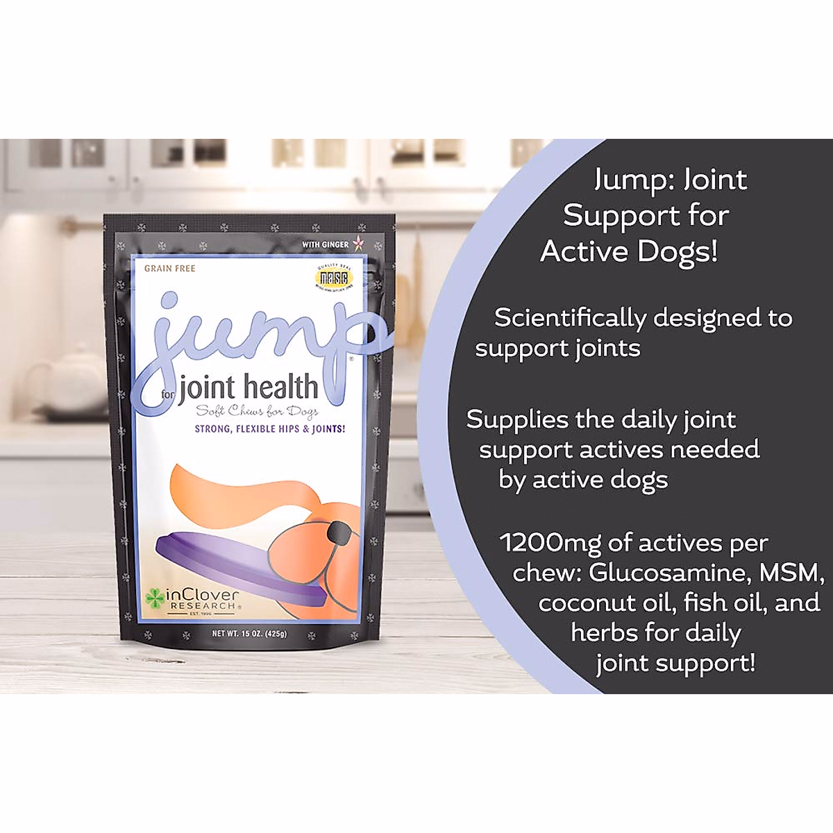 In Clover Jump Soft Chews for Daily Joint Care and Endurance Support for Dogs