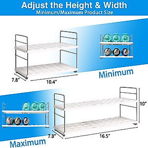boailydi Water Bottle Organizer for Cabinet, Expandable Water Bottle Rack, Adjustable Tumbler Storage for Kitchen Organization, 2 Tier Cup Organizer for Sports Flask Insulated Mug Fridge