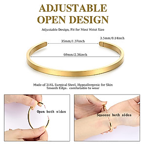 MILACOLATO 2 Pcs Gold Thin Cuff Bracelet for Him and Her 18K Gold Plated Twisted Couple Bracelets Simple Delicate Adjustable Cuff Bangle Bracelet for Women Men Couple Valentine's Day Mothers Day Gifts