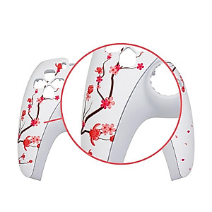 Cherry Blossoms Front Shell for PS5 Controller with Touchpad Cover Custom Faceplate for PS5 BDM-020 (Cherry Blossoms)