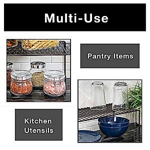 Smart Design Classic Storage Shelf – Set of 6, Large (8.5 x 16 in.), Bronze – Sturdy Steel Pantry Organizer with Rust-Resistant Finish and Non-Slip Feet for Easy Home Organization and Storage