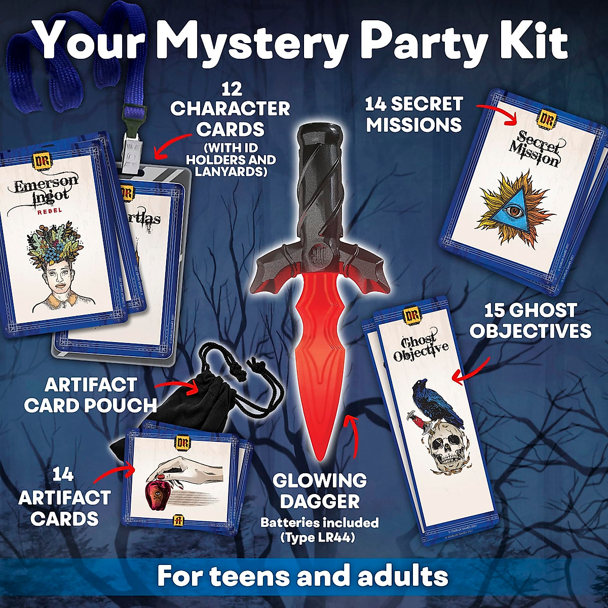Darkridge Reunion: A Murder Mystery Game | for Adults & Teens, 6-12 Players | Murder Mystery Dinner Party Game | High School Reunion Theme | Party Kit | Board Games | Teen Games | Live The Mystery!