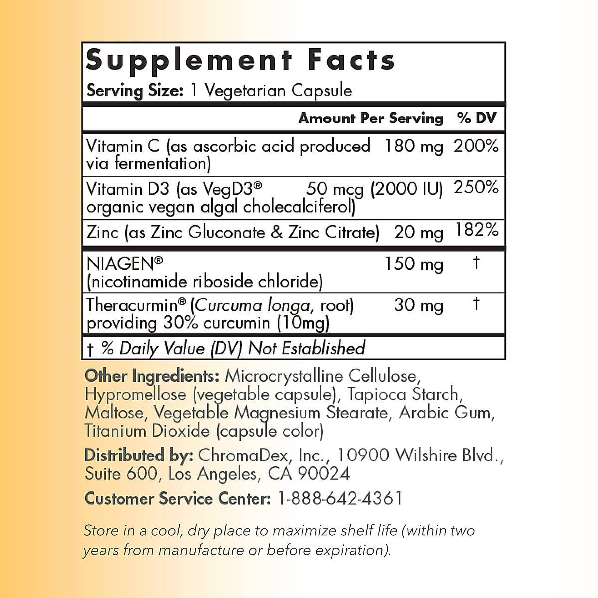 TRU NIAGEN Immune Support Supplement - Daily Defense - Vitamin C from Fermentation, Vegan Vitamin D3 2000 IU, Zinc, Plus Theracurmin (Curcumin) + Multi Award-Winning NAD Boosting Niagen 150mg 30ct
