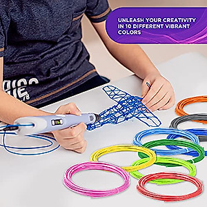 Smart Novelty Premium 3D Pen Filament Refill 10-in-1 Multicolor Bundle Universally Compatible Multicolored 1.75mm - PLA High Precision Pen & Printer Filament Refills- 16 Feet Per Color