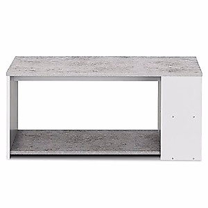 Giantex Coffee Table W/Three Storage Shelf, Sturdy and Durable Construction, Smooth Surface & Extra Storage Space, Ideal for Office and Living Room Tea Snack Table (Gray)