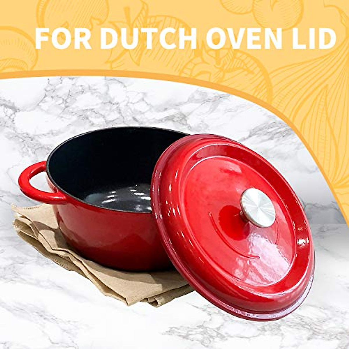 Stainless Steel Replacement Handle compatible with Le Creuset,Aldi,Lodge, and other Enameled Cast-Iron Dutch Oven