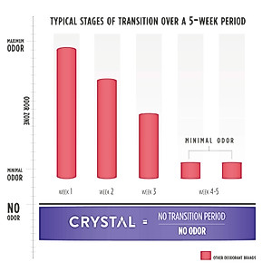 Crystal Magnesium Solid Stick Natural Deodorant, Non-Irritating Aluminum Free Deodorant for Men or Women, Safely and Effectively Fights Odor, Baking Soda Free, Charcoal & Tea Tree, 2.5 oz
