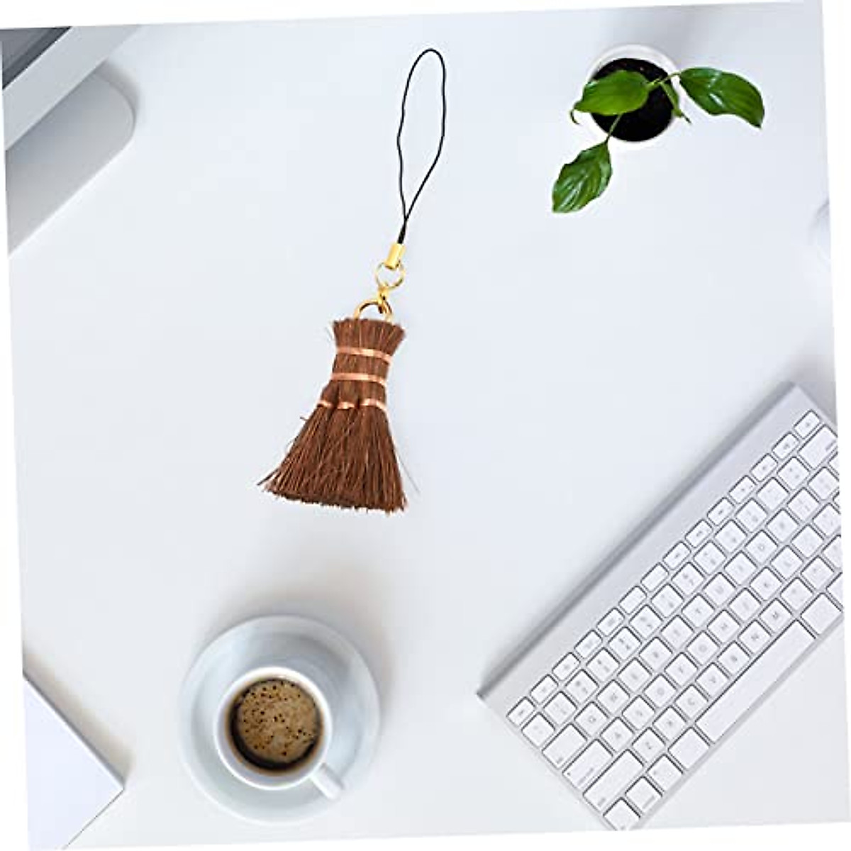 LABRIMP Small Broom Pendant Hard Brown Silk Hand Made