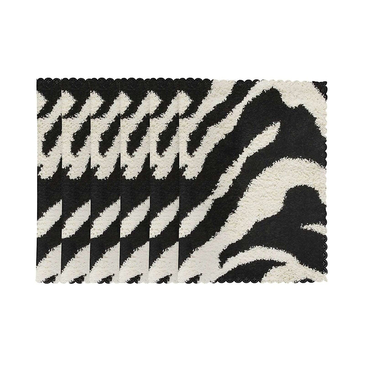 Zebra Animal Print Heat-Resistant Placemats Set of 6,Kitchen Restaurant Washable and Non Slip Tableware Mat 12x18 in