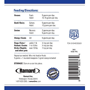 Ramard Total Prebiotic & Probiotic Equine Formula - Natural Digestive Supplement for Horses Optimal Gut Health, Nutrient Absorption, Foal Support Pro & Pre Biotics for Livestocks and Horse 5 lbs Jar