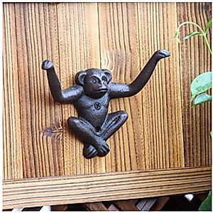lanyinxianzi Rustic Cast Iron Monkey Hook Wall Hanger Decor Wall Key Holder Towel Holder
