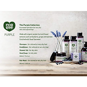 ecoLove - Natural Shampoo & Conditioner Set for Dry Damaged Hair and Color Treated Hair - With Natural Lavender Extract - No SLS or Parabens - Vegan and Cruelty-Free, 17.6 oz.