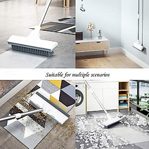 Yique 49 Inch Floor Scrub Brush with Long Handle, Shower Cleaning Brush, Large Deck Brushes for Scrubbing - Cleans Hot Tub, Swimming Pool, Bathroom, Patio, Kitchen, Wall, Deck, Boat, Tile and Concrete