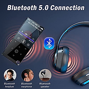 64GB MP3 Player with Bluetooth, Sunoony Music Player with FM Radio, Built-in HD Speaker, HiFi Lossless Sound, TF Card, Earphone, Voice Recorder/Video/Photo Viewer/E-Book Player for Kids, Running, Gift