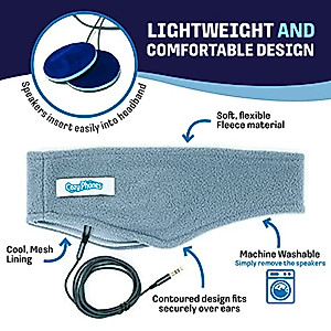 CozyPhones Sleep Headphones - Over Ear Headphones from Ultra Thin Cool Mesh Wired for Side Sleepers, Meditation, Running, Laptop, and Phone - Gray Lycra