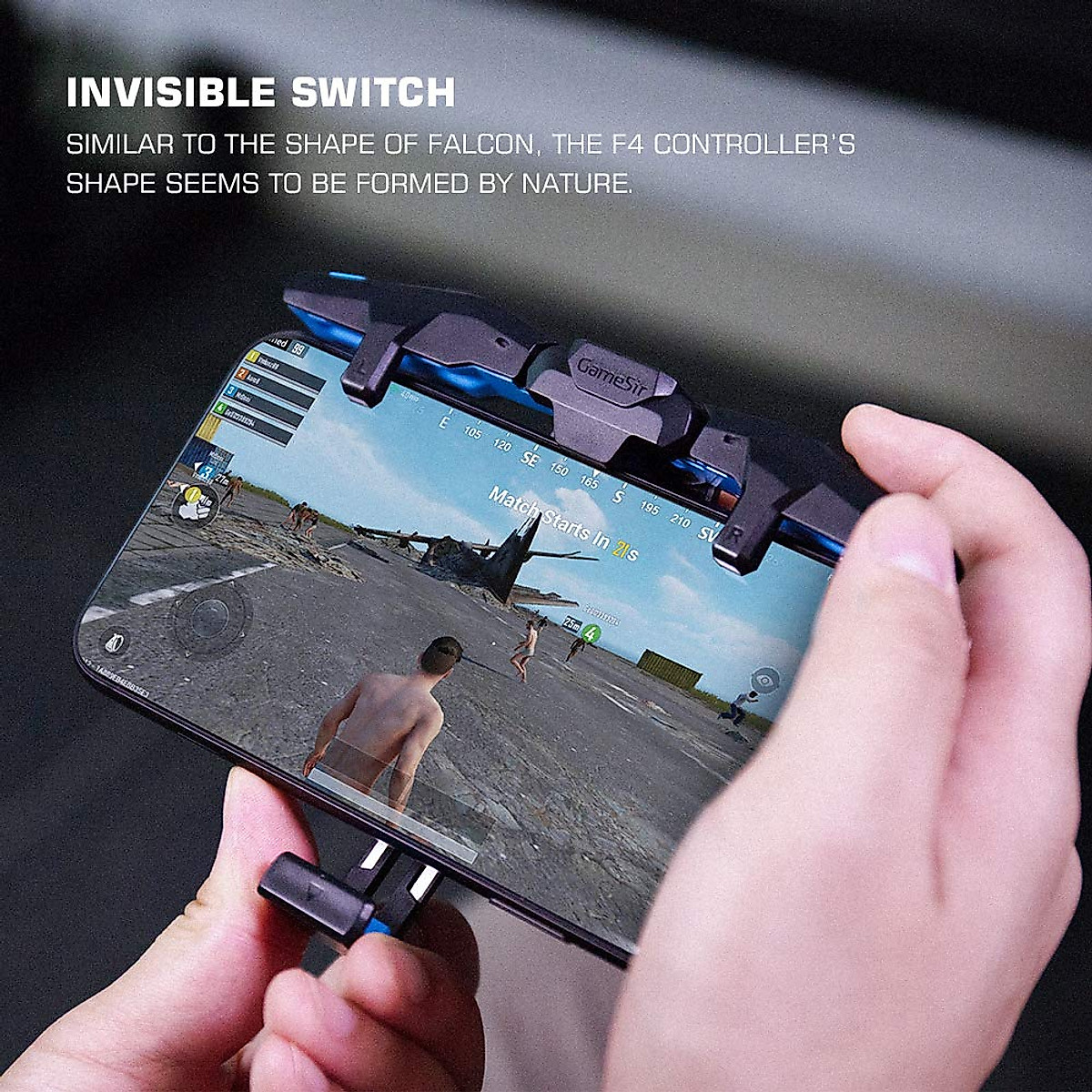 GameSir Mobile Game Controller F4 Falcon, Zero Latency Foldable Gaming Trigger, Plug and Play Mobile Trigger for Pubg, Knives Out, Rules of Survival, Call of Duty for Android and iOS Phone
