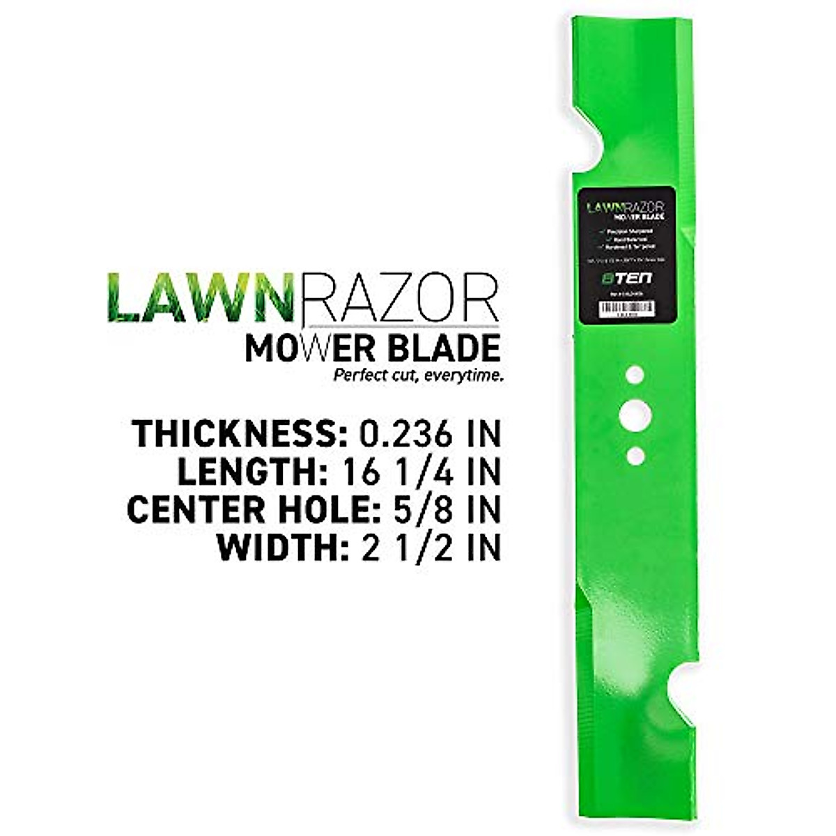 8TEN LawnRAZOR Mower Blade for Ariens Gravely Exmark Toro Ferris 48 inch 103-2527 103-6583 04919100 (Notched Air-Lift) 3 Pack