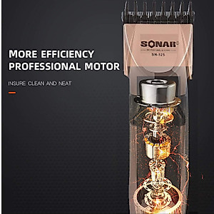 Professional Hair Clippers, Rechargeable Hair Clippers Set, Low Noise Haircut Trimmer Professional Hair Clippers with 4 Guide Combs Brush for Men/Kids/Baby