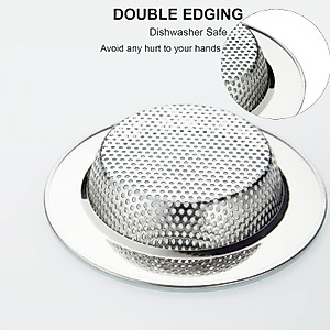 3PCS - Windran Kitchen Sink Drain Strainer, Upgraded Double-Layer Safe Design for Most Kitchen Sink Drain Basket, (4.5 Inch)