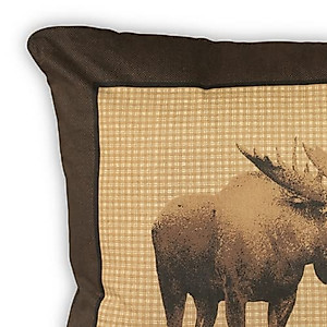 VISI-ONE True Grit The Rustic & Lodge Decorative Hunting Farmhouse Moose Square Pillow, 20" x 20" Inches, Multi