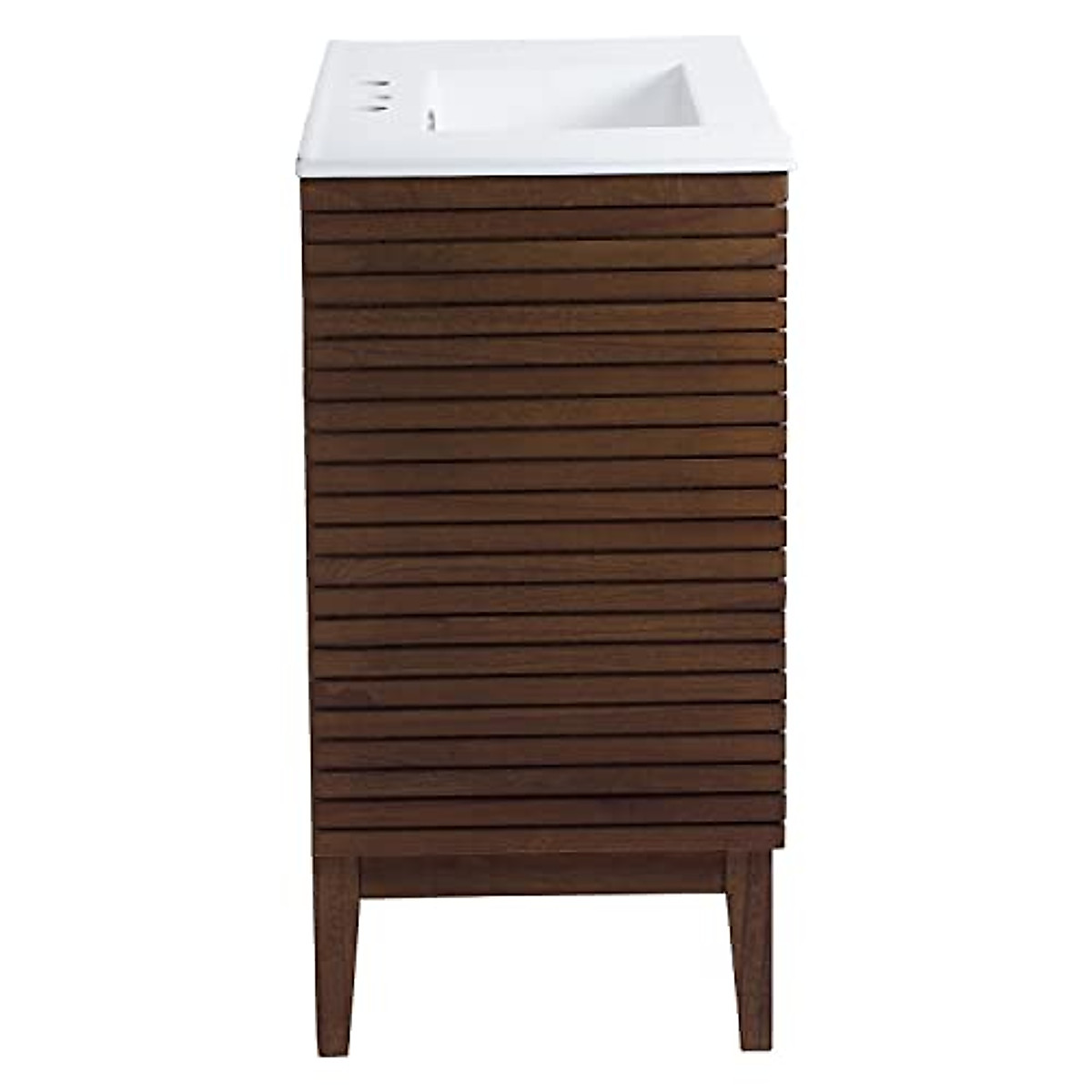 Modway Ledger Wood Bathroom Vanity Cabinet, 36 Inch, Walnut White