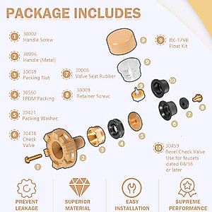 Bzumperyz RK-17MH Repair Kit Metal Handle Repair Kit, Replace for Woodford Model 17 Outdoor Faucet, Prevent Leaking Frost-Proof (12 Pcs) (RK-17MH)