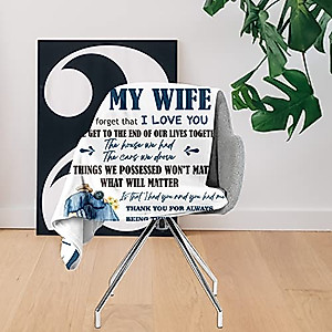 Valporia to My Wife Blanket Gifts for Wife from Husband Unique Wife Gifts from Husband Romantic Mothers’ Day Valentines’ Day Birthday Anniversary for Wife Stocking Stuffers for Wife