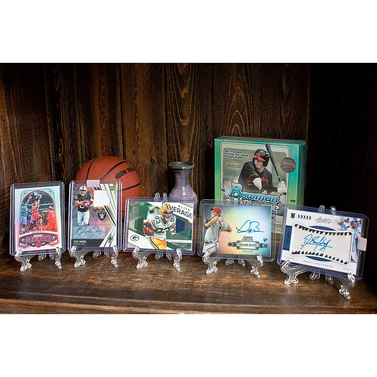 10 Display Stands for Trading Cards and Toploaders - Showcase Your Collection - for Regular and Graded or Encased Top Loaders - Invest x Protect (Toploader Display Stands, 10 Pack)