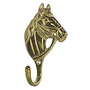 Intrepid International Brass Horse Head Hook