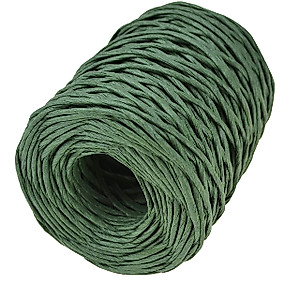 STAR Quality 22 Gauge Floral Stem Wire 54 Yards per Roll| Portable Binding Wire Paper Twine for Gardening | Tens of colors Paper Wrapped Wire Winded DIY Project (2mm x 54 Yards, Dark Green)