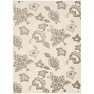 Nourison Aloha Indoor/Outdoor Beige 3'6" x 5'6" Area -Rug, Easy -Cleaning, Non Shedding, Bed Room, Living Room, Dining Room, Deck, Backyard, Patio, High Traffic (4x6)