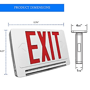 Ciata 2 Pack Ultra Bright Energy-efficient Lighted Exit Signs with Battery Backup, Indoor Led Emergency Exit Sign, Battery Powered Exit Sign, Exit Signs for Business, Led Adjustable Light Pipe Combo